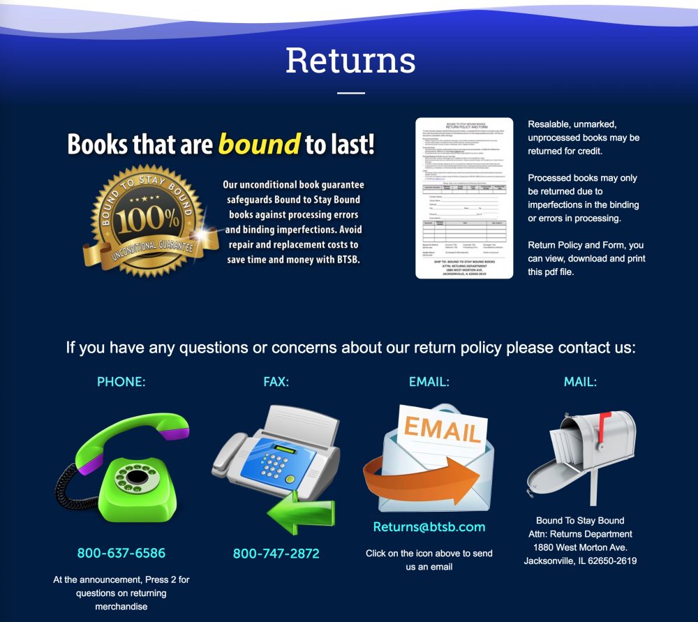 Returns - Bound to Stay Bound Books