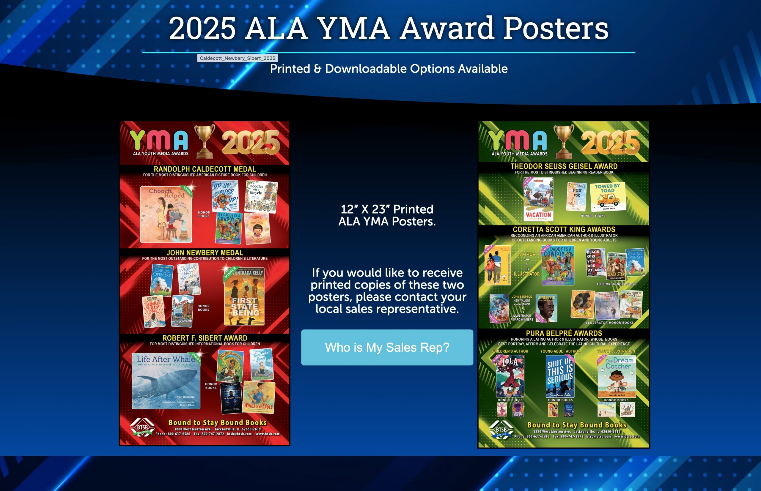 2025 ALA Youth Media Award POSTERS - Bound to Stay Bound Books